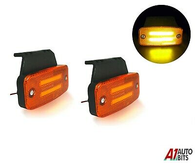 2x 8 Led Neon Side Perimeter Orange Marker 12v 24v Lights Lamps With ...