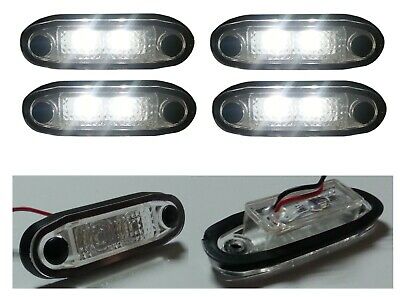 4x 12v Flush Fit Led White Front Side Marker Lamp Lights Position ...