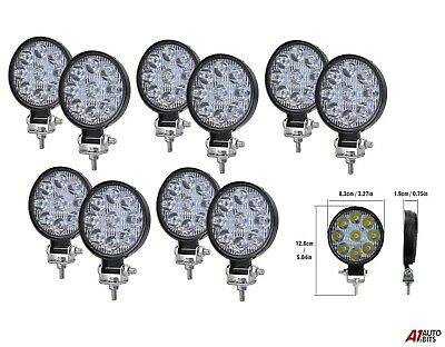 HQ 10 Pcs 27w 9 Led 12v 24v Round Slim Spot Mini Work Lights 4wd Truck Boat Atv - Flexzon
