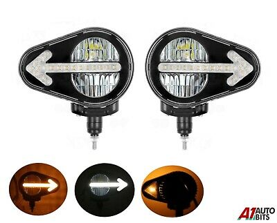 Pair For JCB Telehandler Loader Loadall Headlight Head Led Lights Wired ...