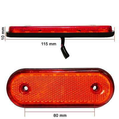 2 pcs 12v Oval 20 Led Red Rear Outline Marker Lights Trailer Lorry ...