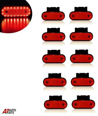 10 pcs 12v Oval 20 Led Red Rear Outline Marker Lights Trailer Lorry ...