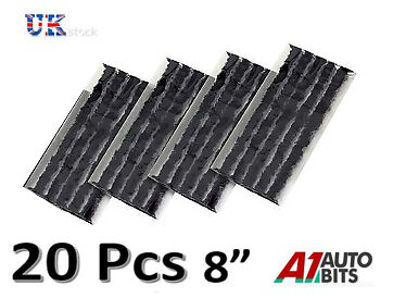 TUBELESS TYRE REPAIR KIT INSERTS PLUGS STRINGS STRIPS 8" x 20 STRIPS ...
